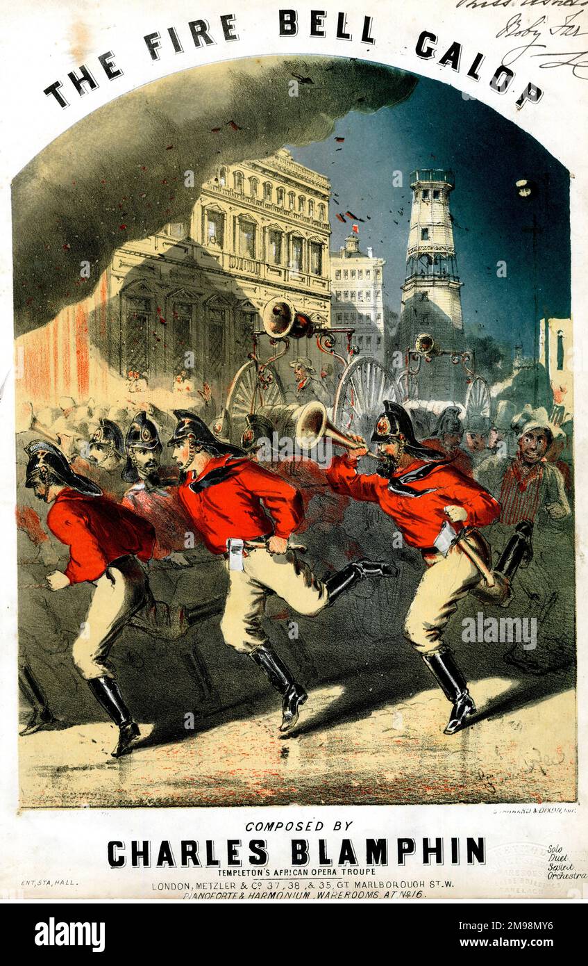 Music cover, The Fire Bell Galop, composed by Charles Blamphin Stock ...
