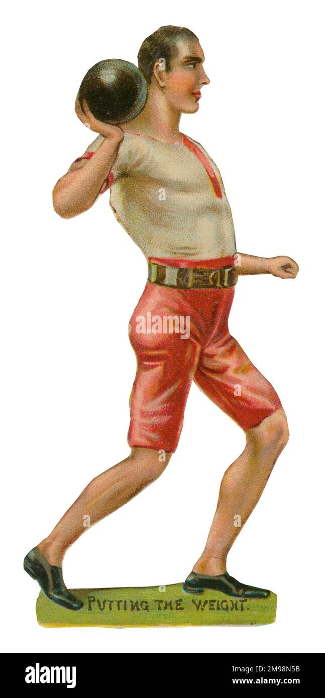 Victorian Scrap - Athlete Shot Putter Stock Photo - Alamy