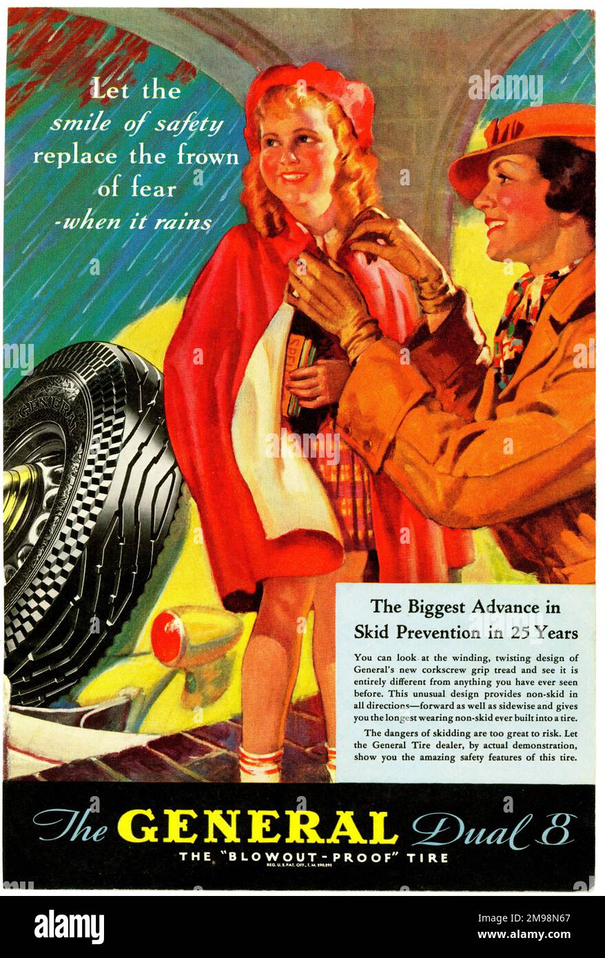 Advertisement, The General Dual 8 Blowout-Proof Tire (Tyre), the ...
