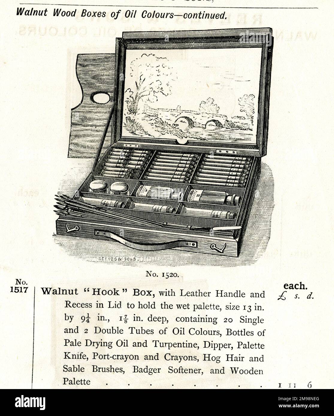 Walnut Wood Box of Oil Colours Stock Photo - Alamy