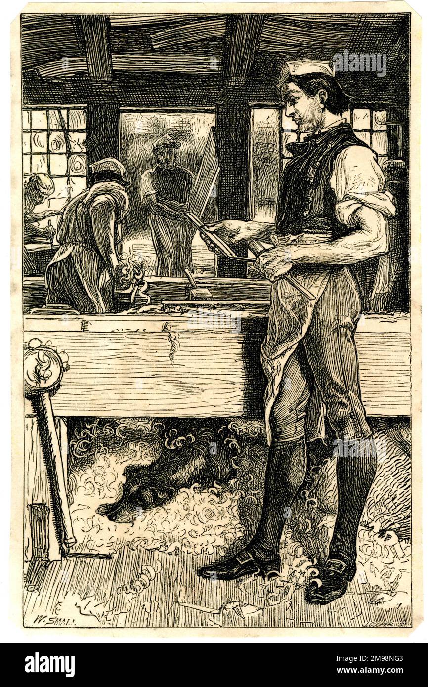 Scene in a carpenter's workshop Stock Photo - Alamy