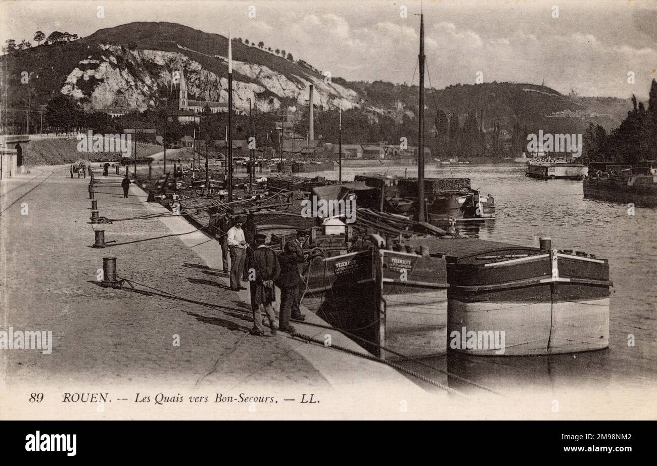 River Seine at Rouen, Northern France -- the quays towards Bon-Secours Stock Photo - Alamy