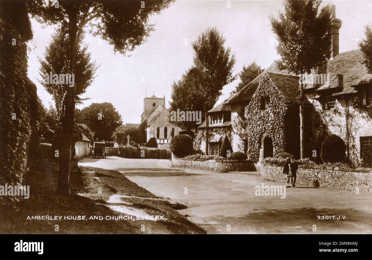 House and St Michael's Church in Amberley, West Sussex Stock Photo - Alamy