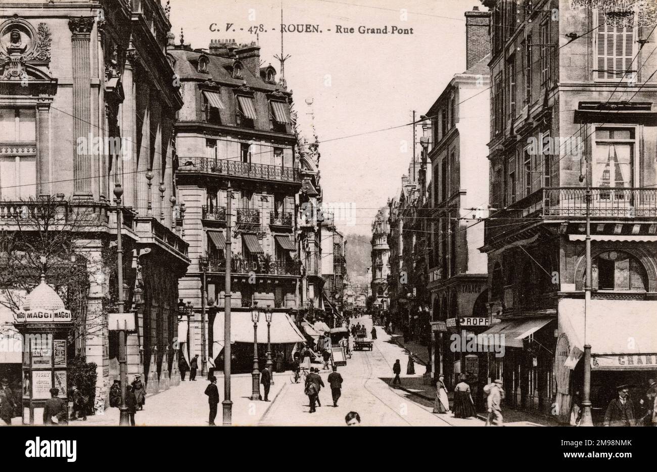 View of the Rue Grand Pont, Rouen, Northern France, before the First ...