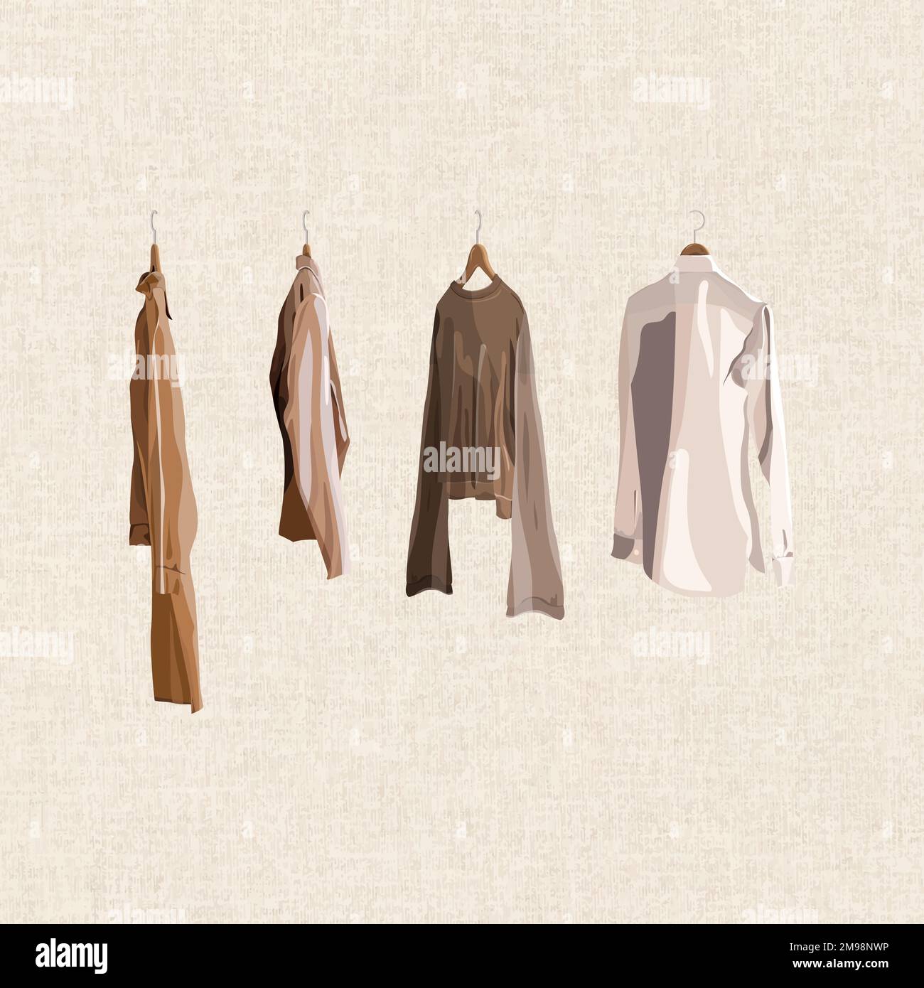 Clothes on hangers in Stock Vector Images - Alamy