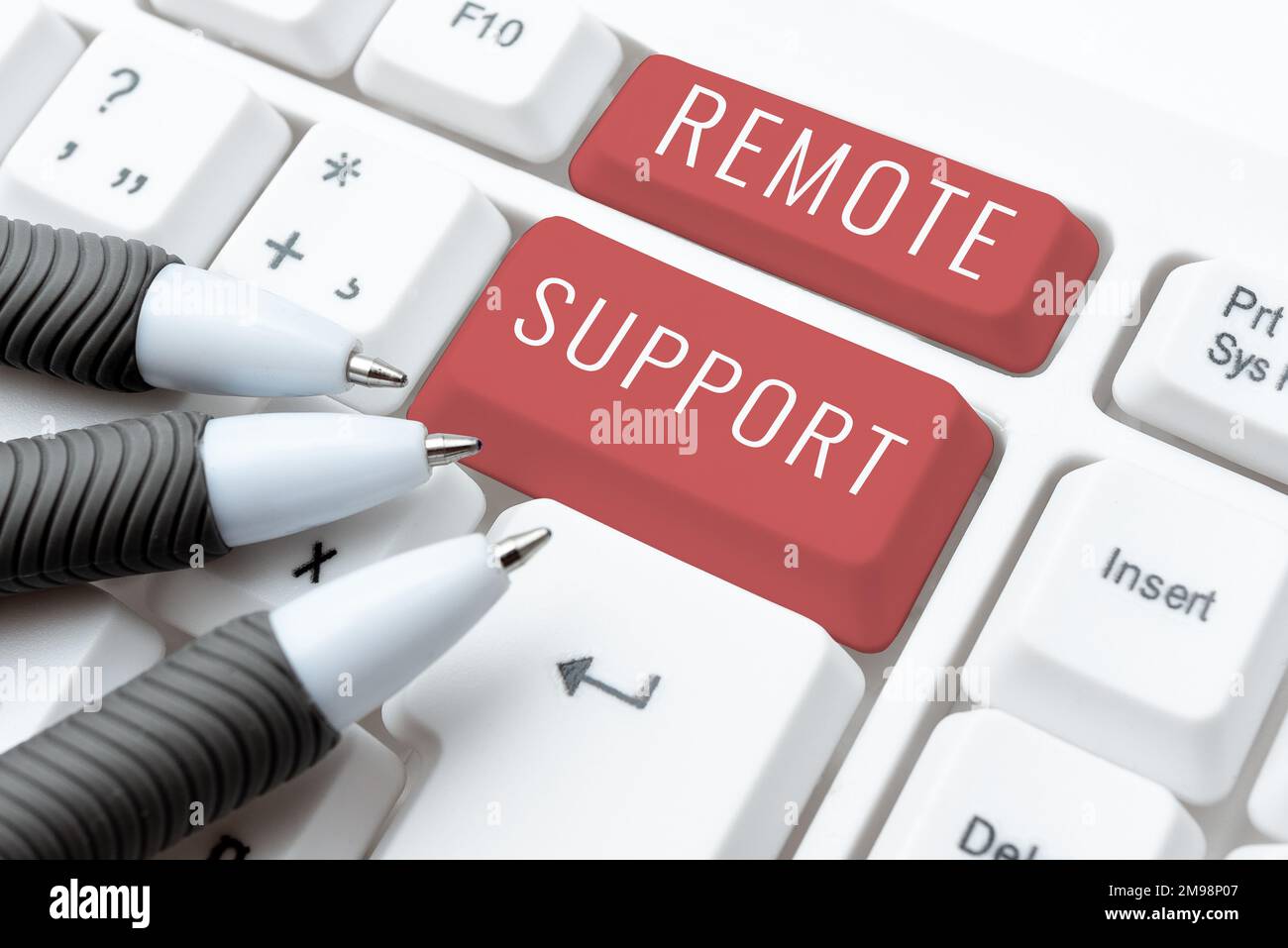 Text sign showing Remote Support. Business idea help end-users to solve ...