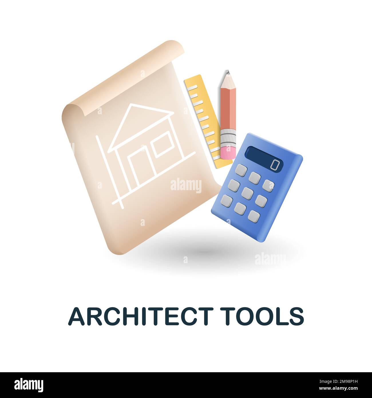 Architect Tools icon. 3d illustration from construction instruments ...