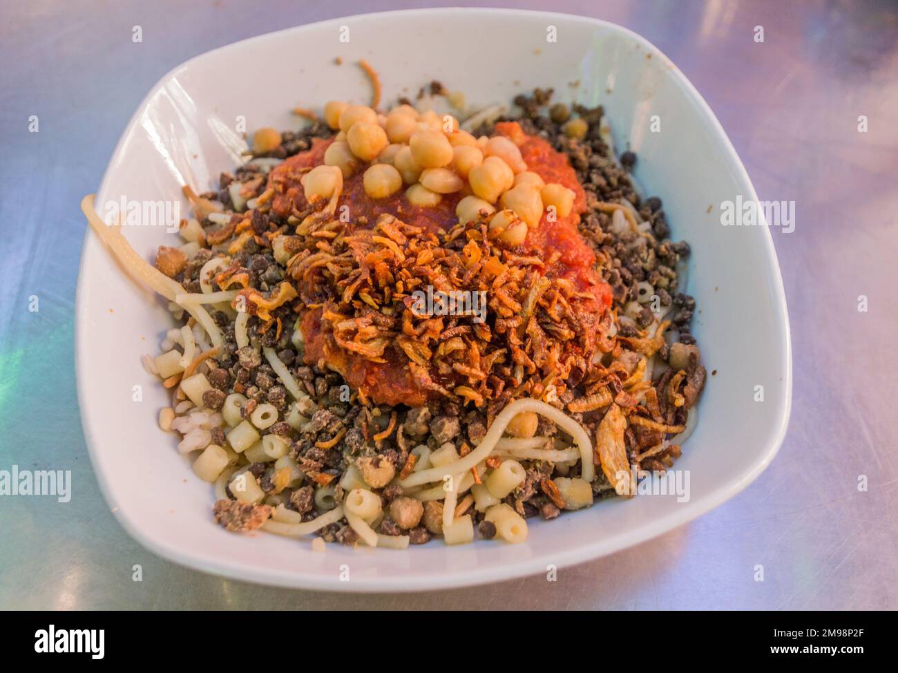 Bowl of the Egyptian national dish koshari Stock Photo - Alamy
