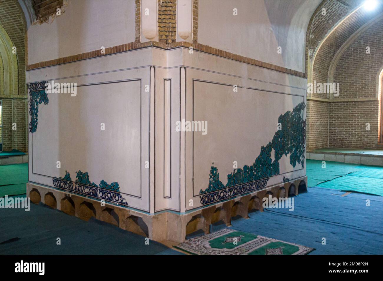 TABRIZ, IRAN - JULY 16, 2019: Damaged tiles in the Blue mosque in ...