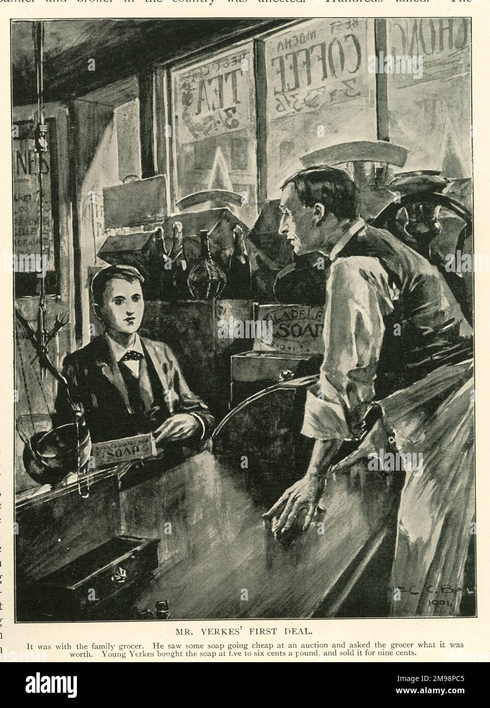 Charles Tyson Yerkes' first deal selling soap Stock Photo - Alamy