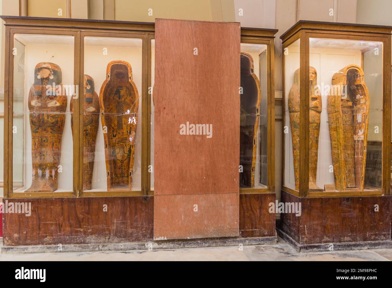 CAIRO, EGYPT - JANUARY 27, 2019: Sarcophagi in the Egyptian Museum in ...