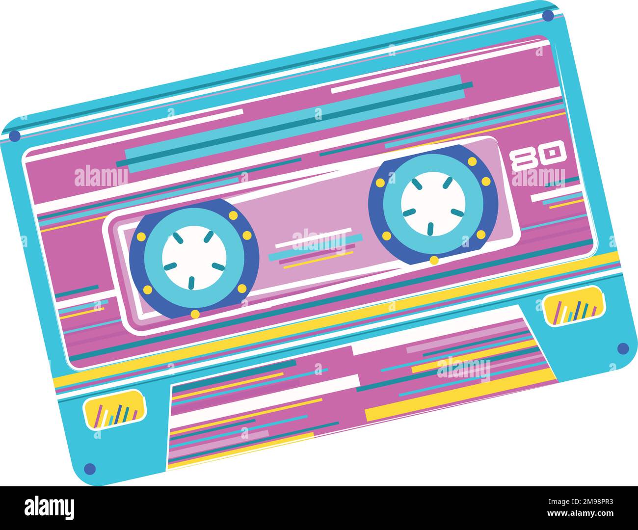 Isolated vintage colored cassette image Vector Stock Vector Image & Art ...