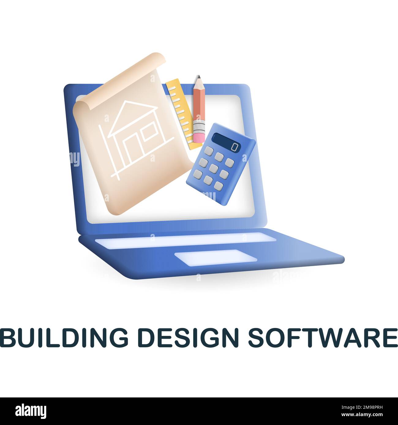 Building Design Software icon. 3d illustration from construction ...