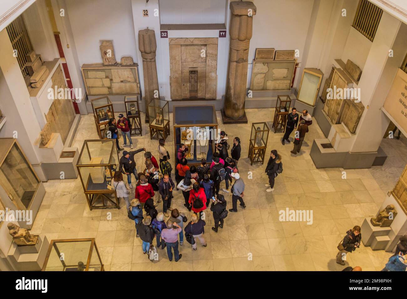CAIRO, EGYPT - JANUARY 27, 2019: Aerial view of exhibits the Egyptian ...