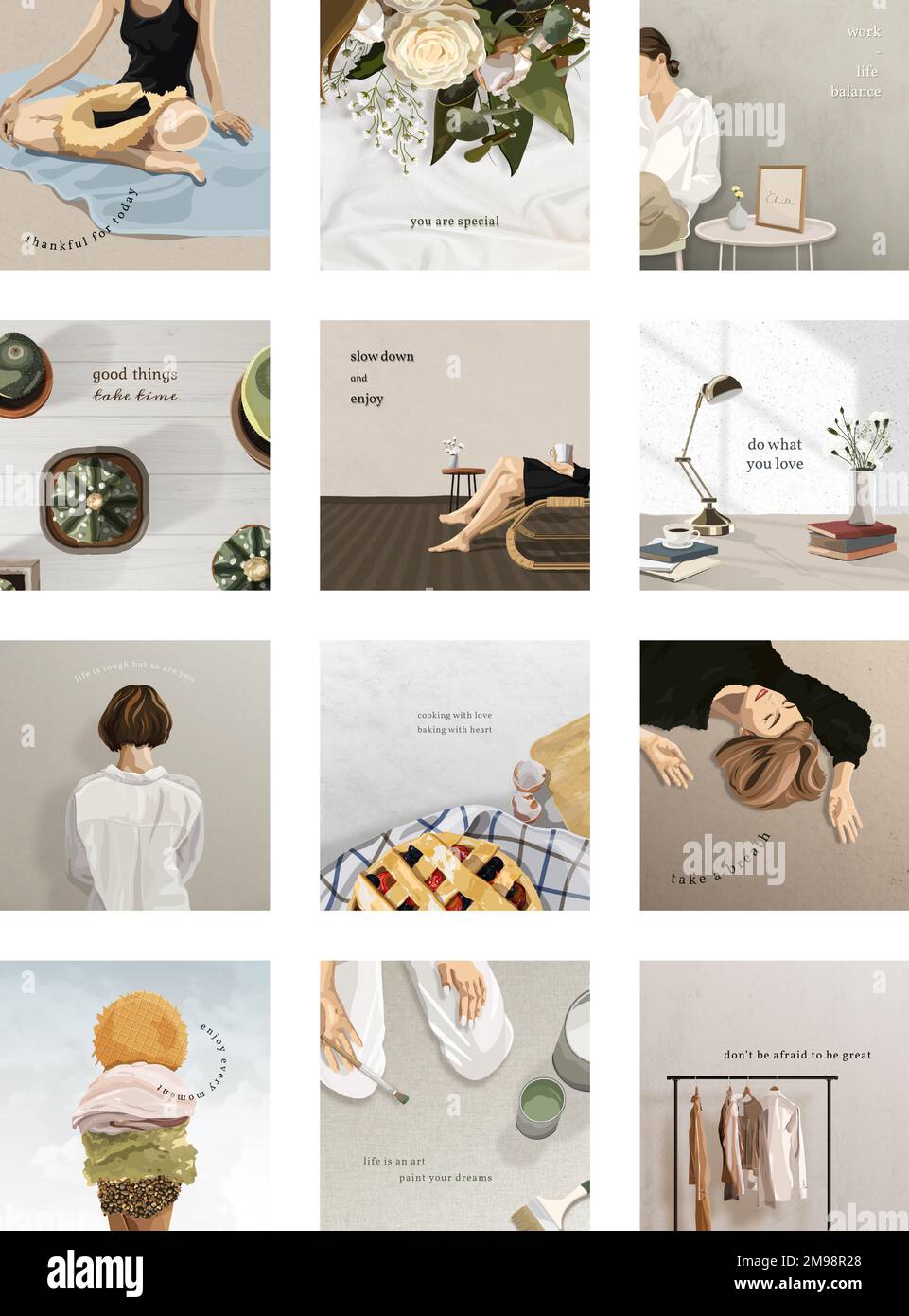 Instagram post woman Stock Vector Images - Alamy