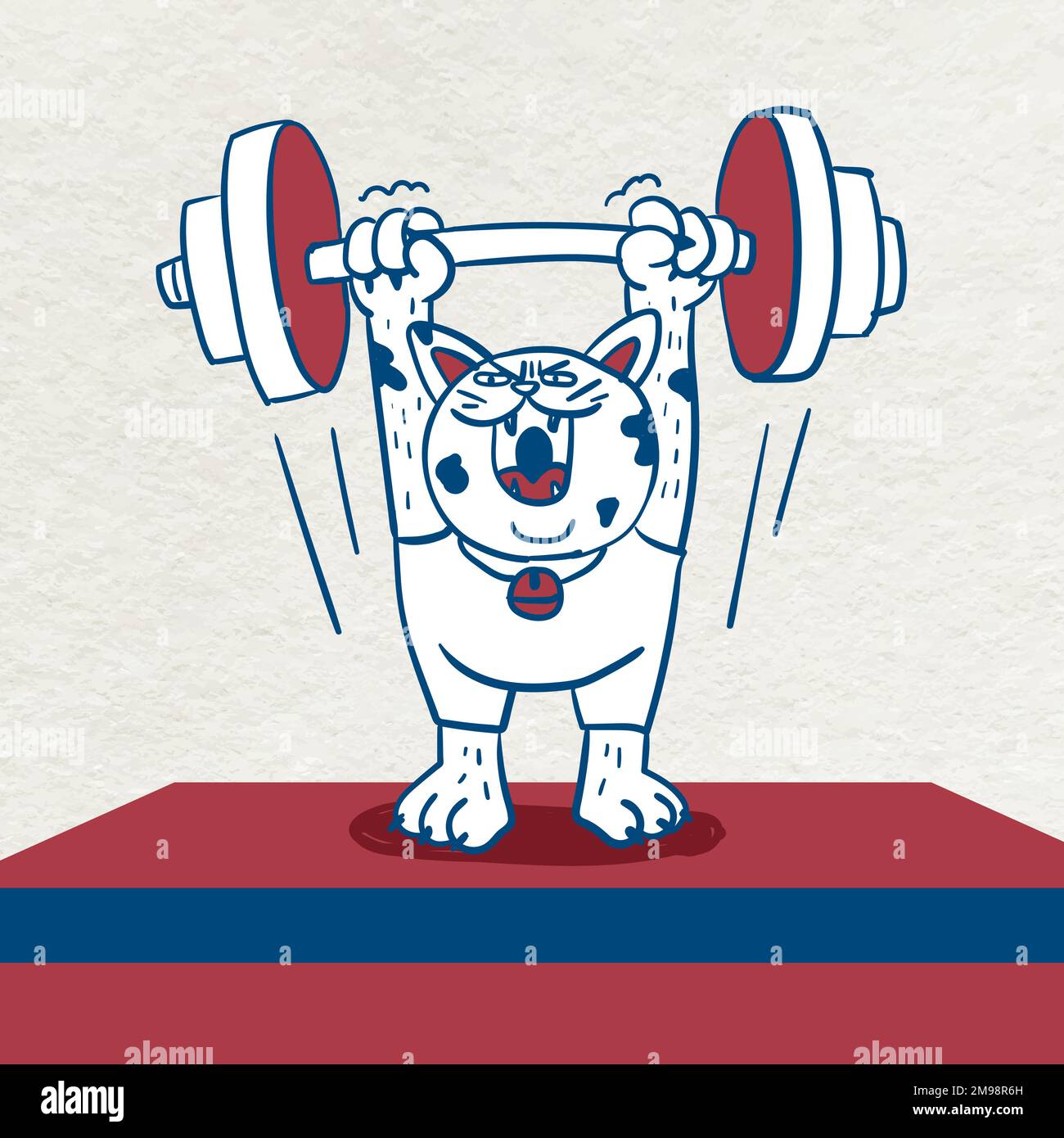 Cat weightlifter lifting a barbell vector Stock Vector Image & Art - Alamy