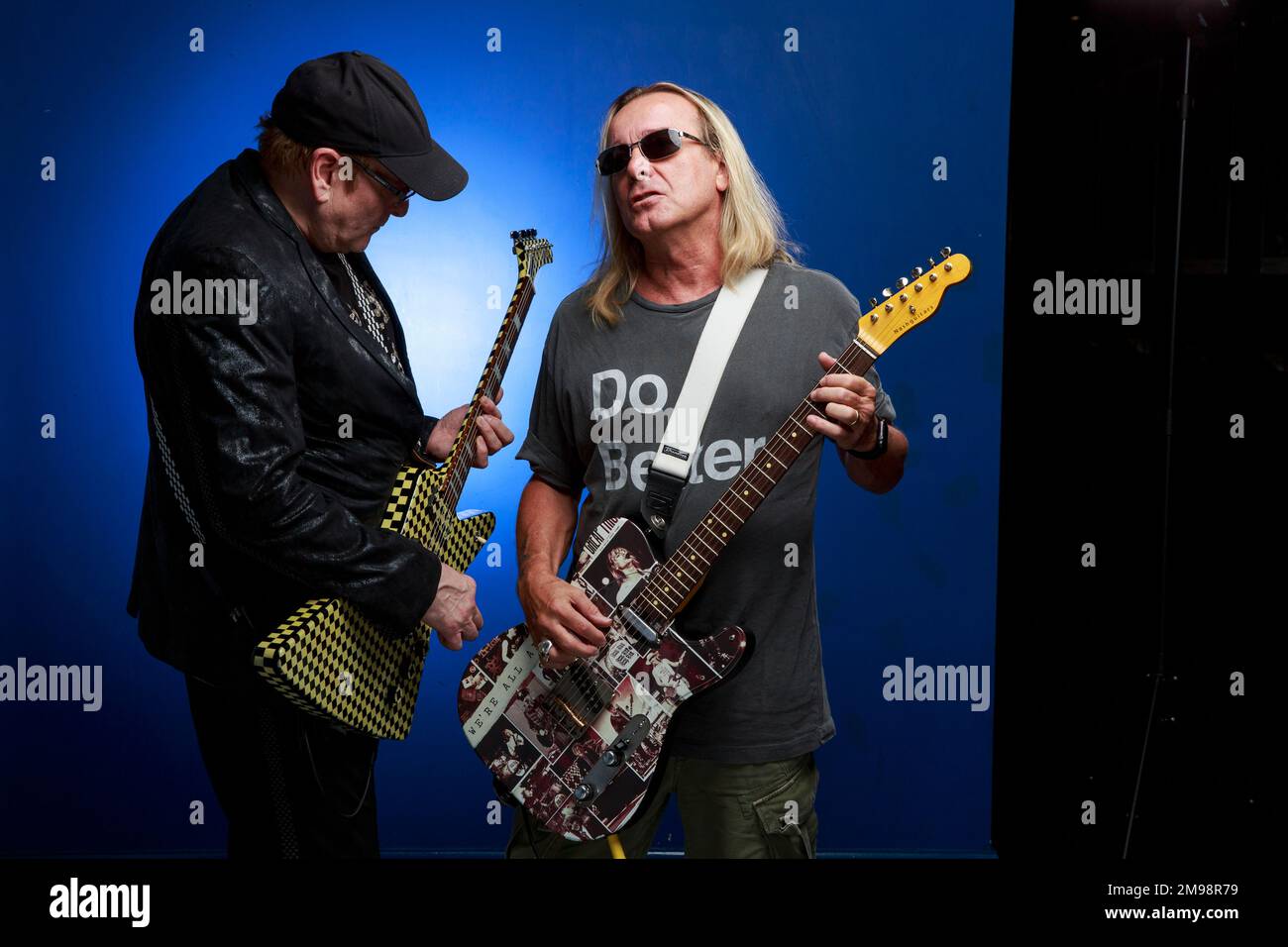 Cheap Trick's Rick Nielsen and Robin Zander photographed in Bristol ...