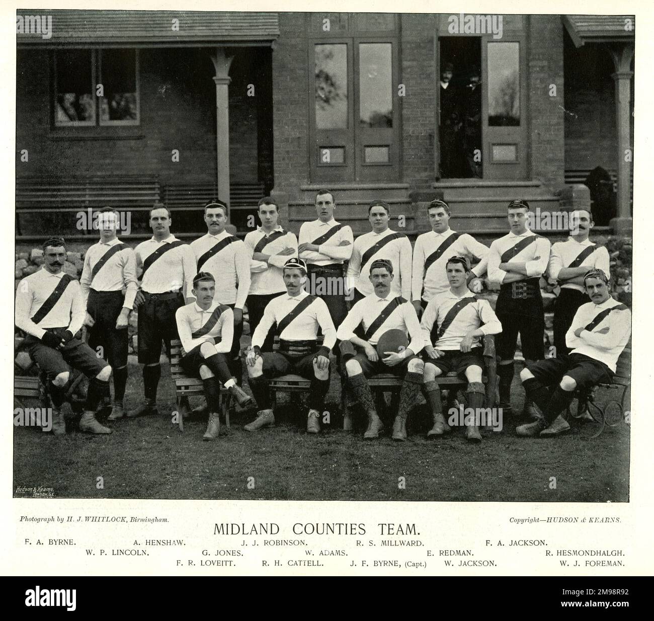 Midland Counties Rugby Team: Byrne, Henshaw, Robinson, Millward ...