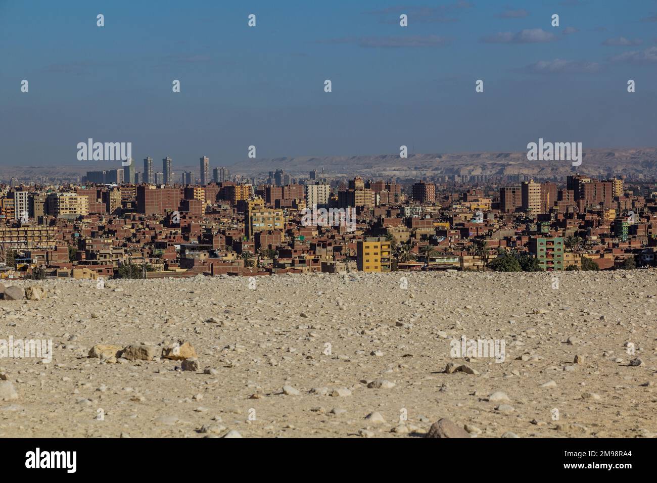 View of Cairo from the pyramids in Giza, Egypt Stock Photo - Alamy