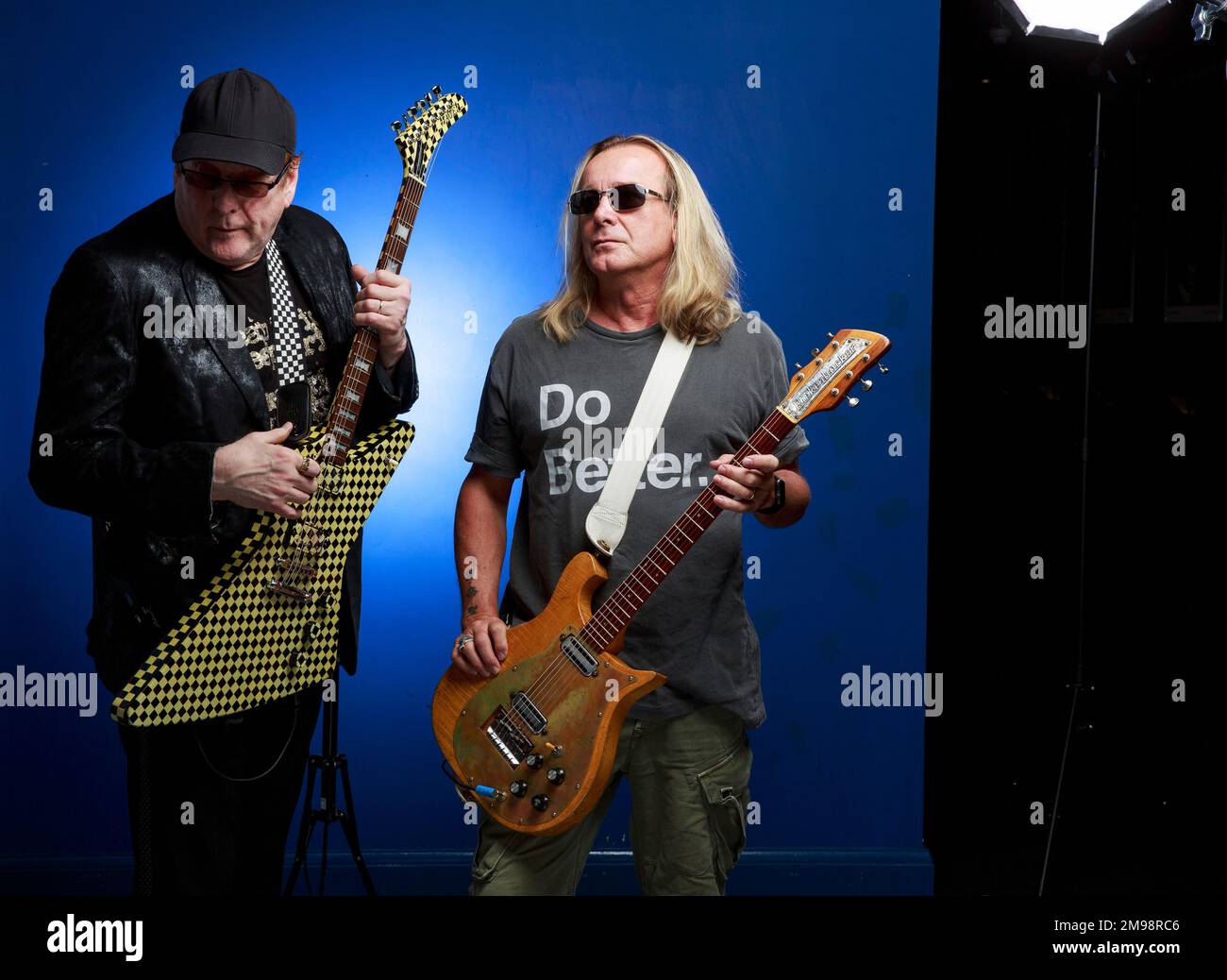 Cheap Trick's Rick Nielsen and Robin Zander photographed in Bristol ...