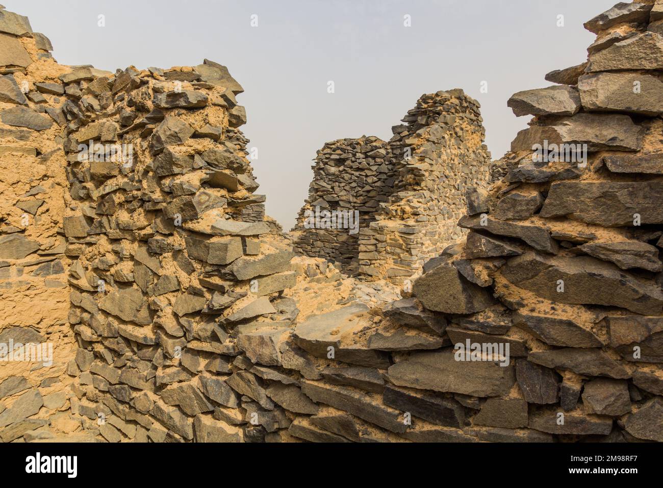 WW2 lookout post ruins at Gebel al Ingleez mountain near Bahariya oasis ...