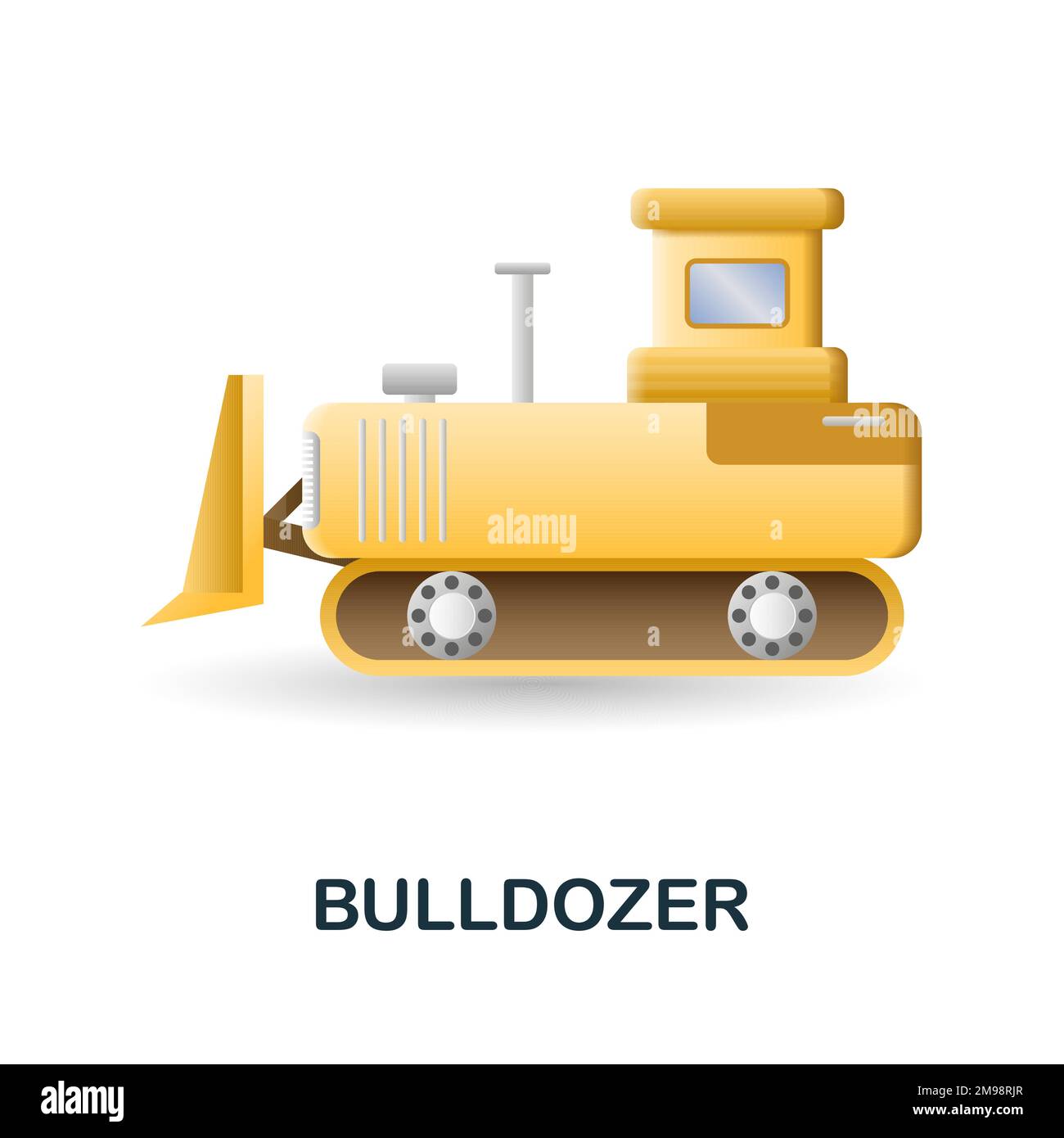 Bulldozer icon. 3d illustration from construction instruments ...