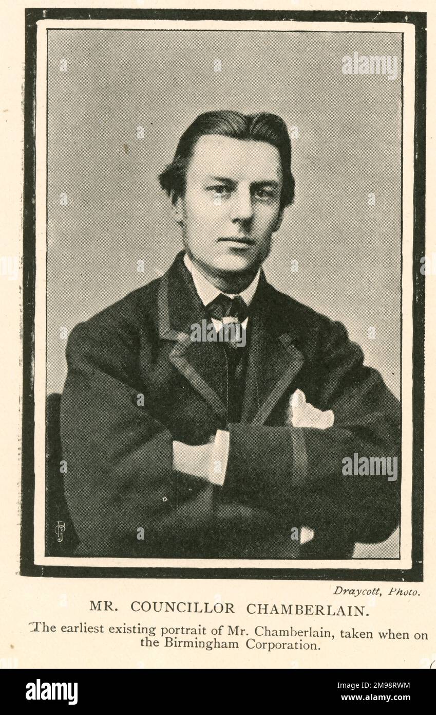 Joseph Chamberlain, early portrait as a Birmingham City councillor ...