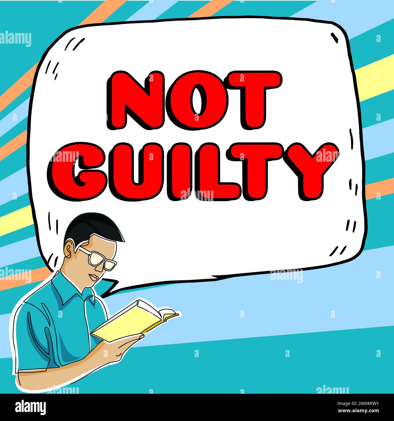 Text caption presenting Not Guilty. Business concept someone is ...