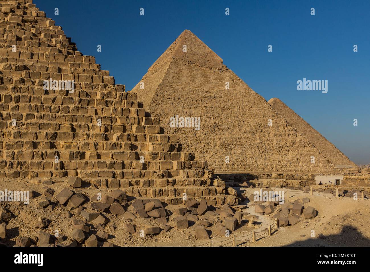 Three Great pyramids in Giza, Egypt Stock Photo - Alamy