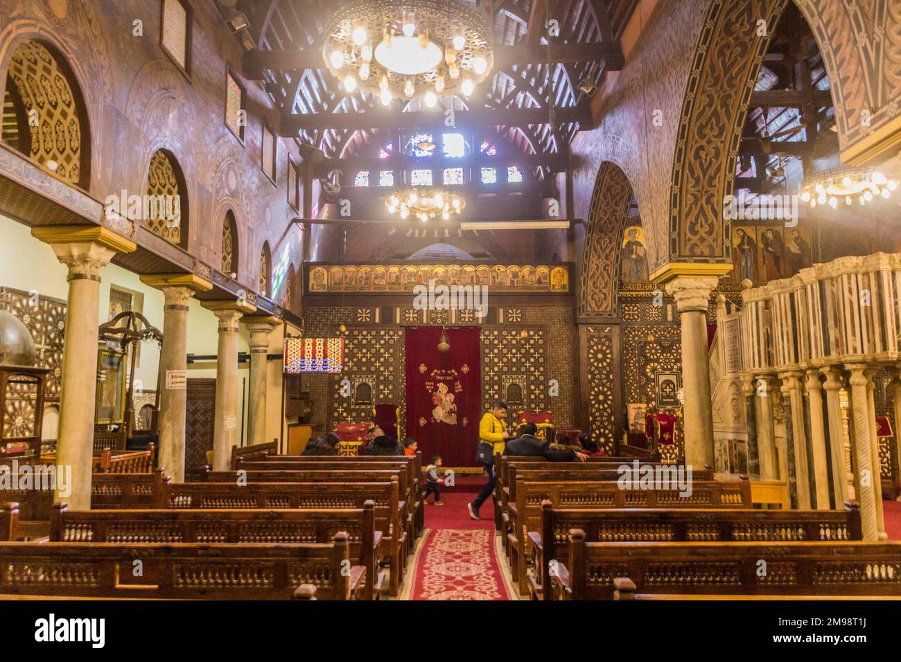 CAIRO, EGYPT - JANUARY 28, 2019: Interior of the Hanging Church in ...