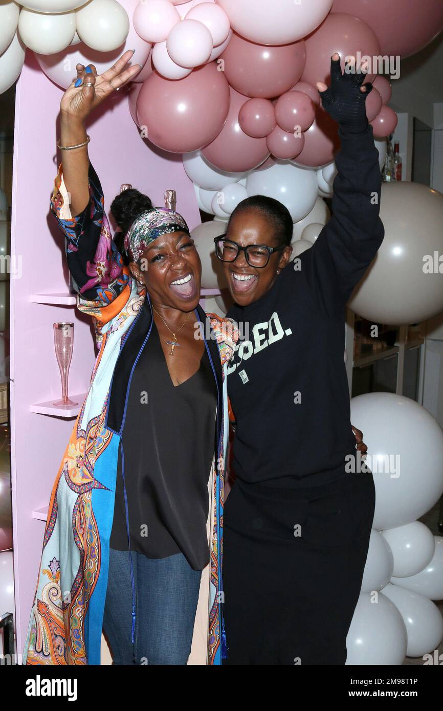 LOS ANGELES - JAN 14: Tichina Arnold, sister Zenay Arnold at Tichina ...