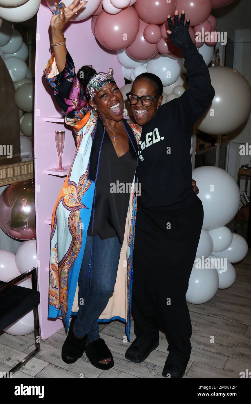 LOS ANGELES - JAN 14: Tichina Arnold, sister Zenay Arnold at Tichina ...