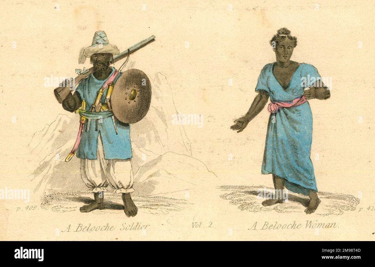 A Belooche Soldier and a Belooche Woman (Baloch, Baluch, from ...