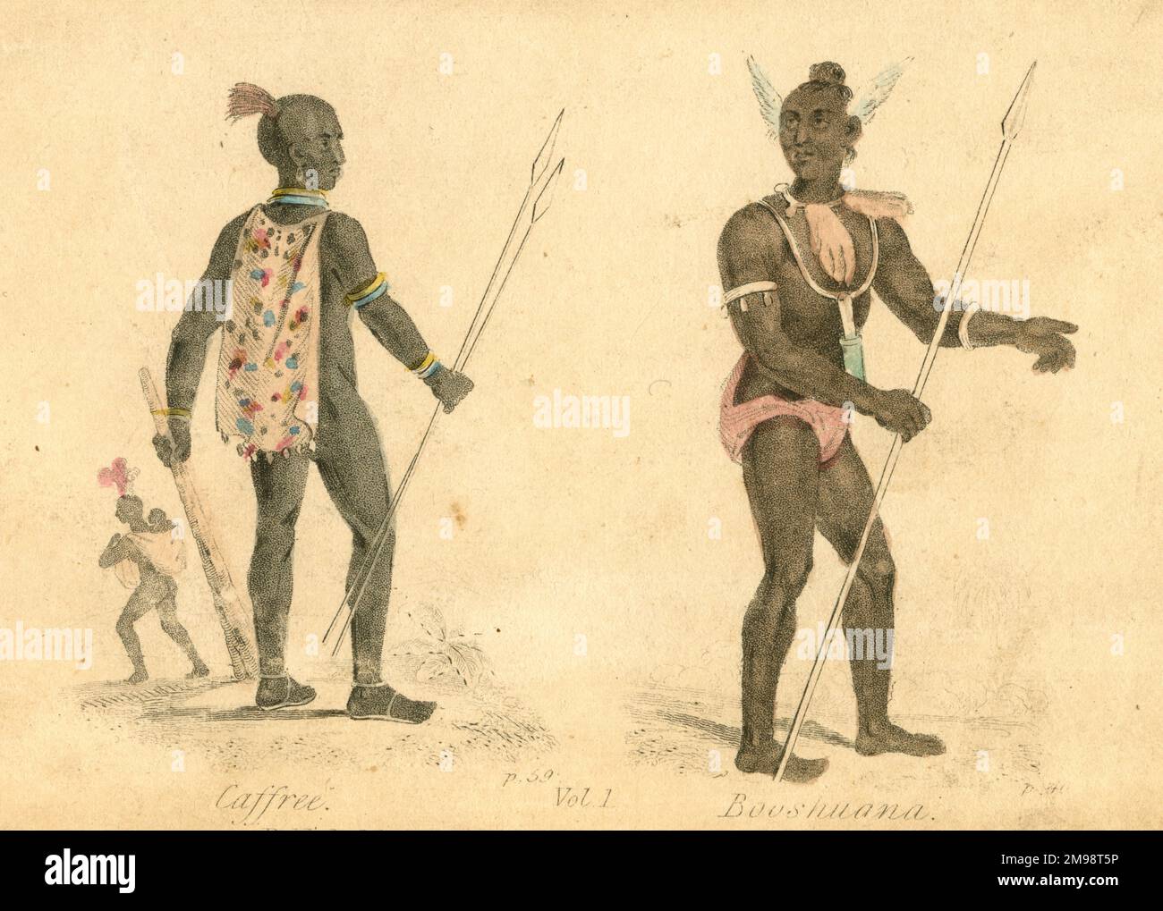 Caffree (Afro-Indian) and Booshuana men (from the Botswana area of ...