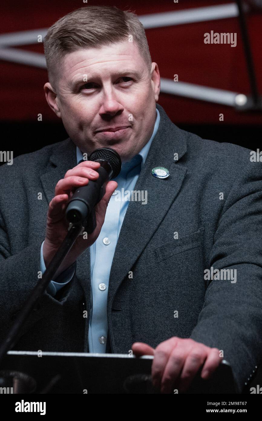 London, UK. 16 January, 2023. Eddie Dempsey, Senior Assistant General ...