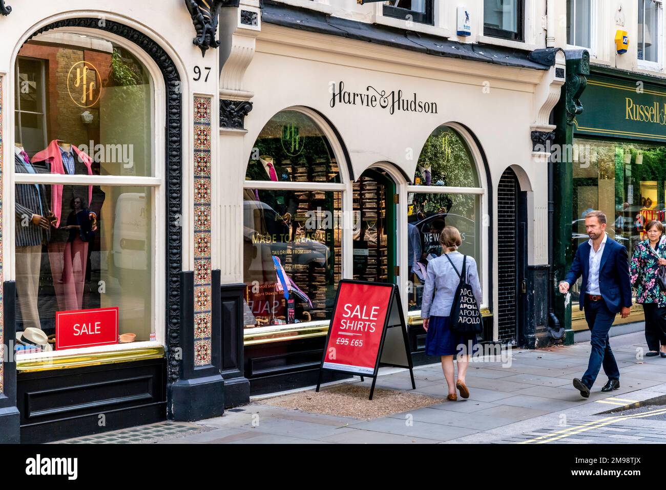 Harvie & Hudson Mens Clothing Store, Jermyn Street, London, Uk Stock ...