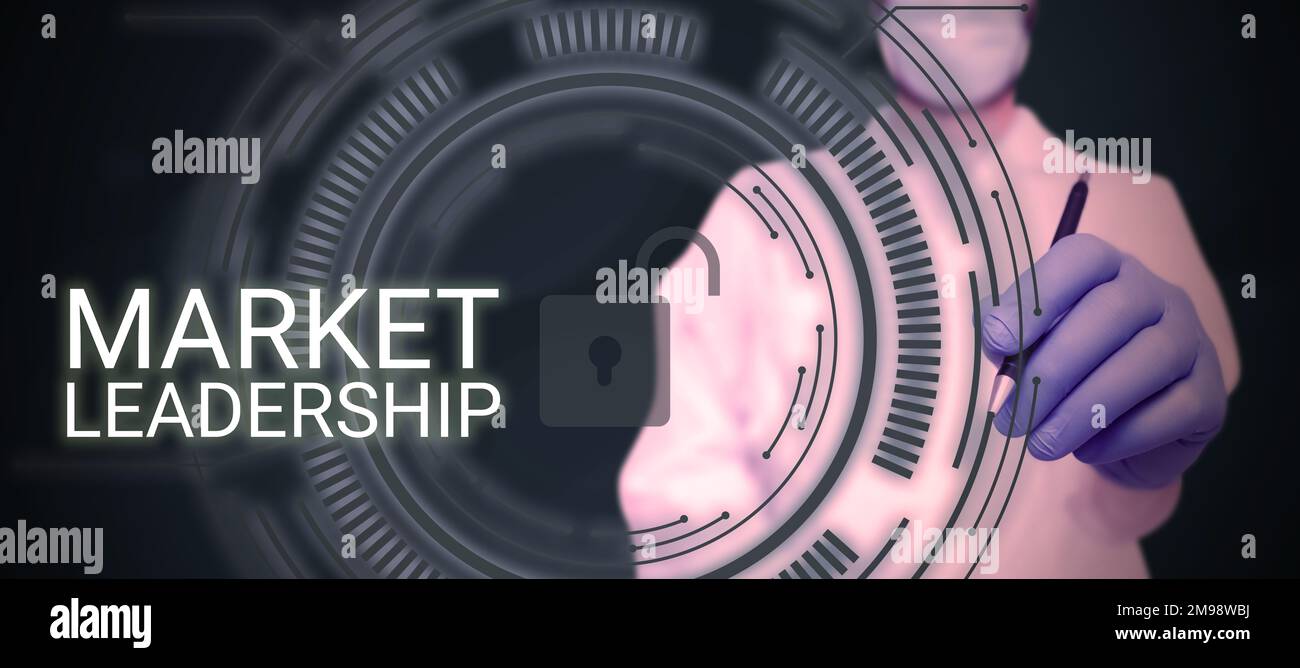 Handwriting text Market Leadership. Word Written on company selling the ...