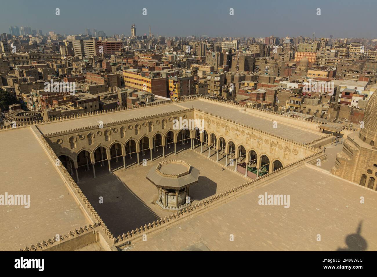 Aerial view of Mosque of Sultan al-Muayyad in Cairo, Egypt Stock Photo ...