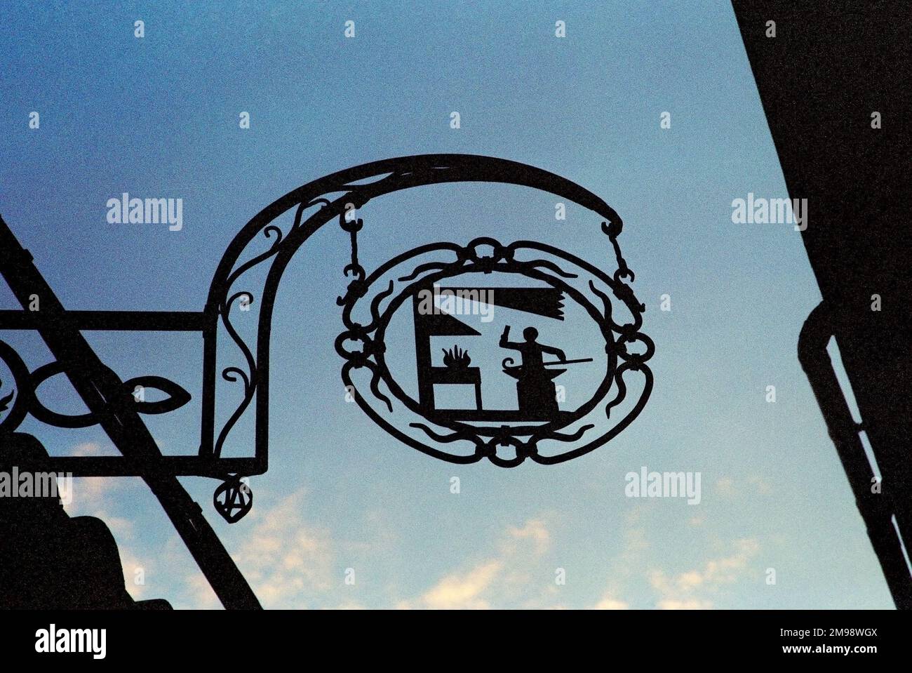 Wrought iron trade sign in the Var Provence Stock Photo - Alamy