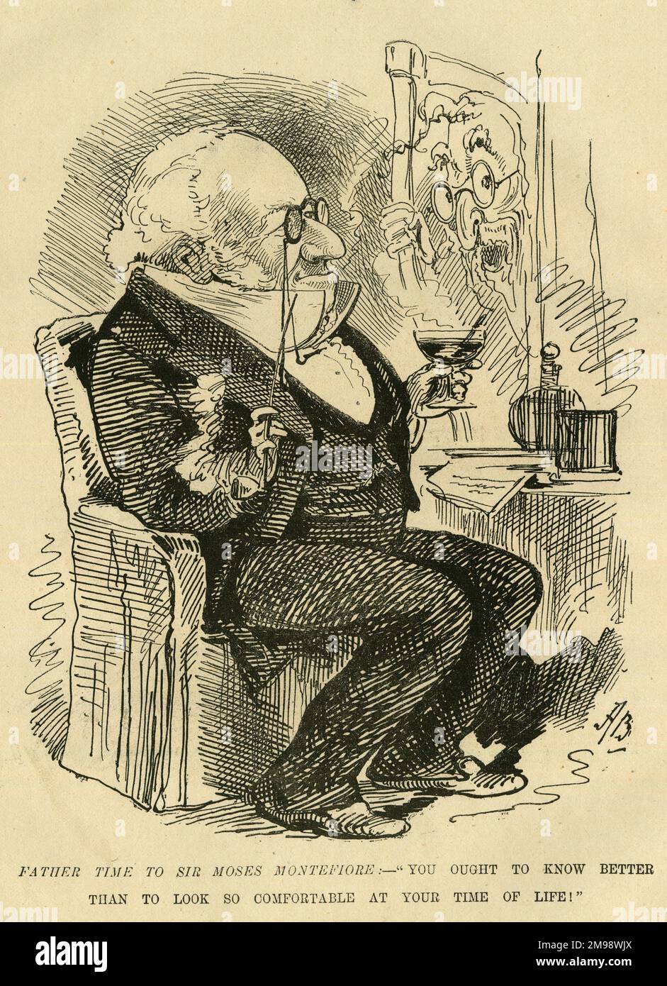 Cartoon father time sir moses montefiore hi-res stock photography and ...