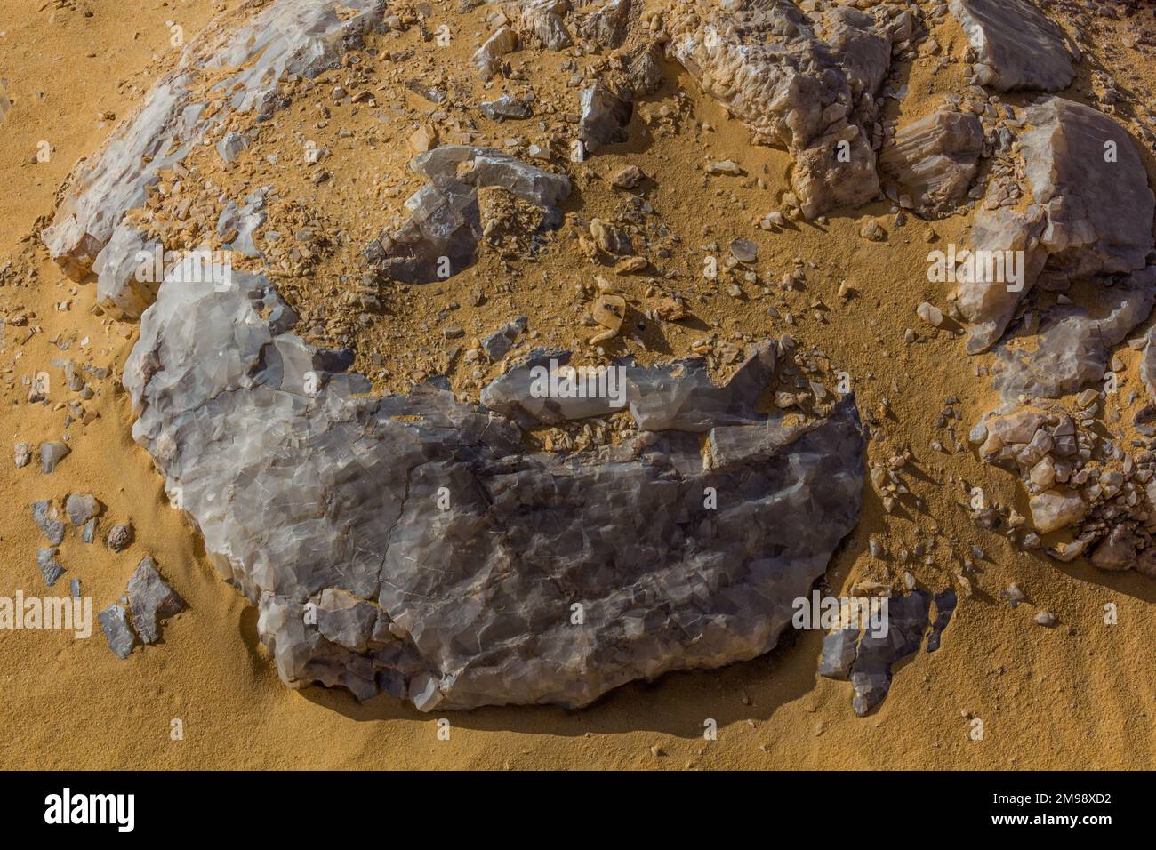 Detail of quartz at the Crystal Mountain in the Western Desert, Egypt ...