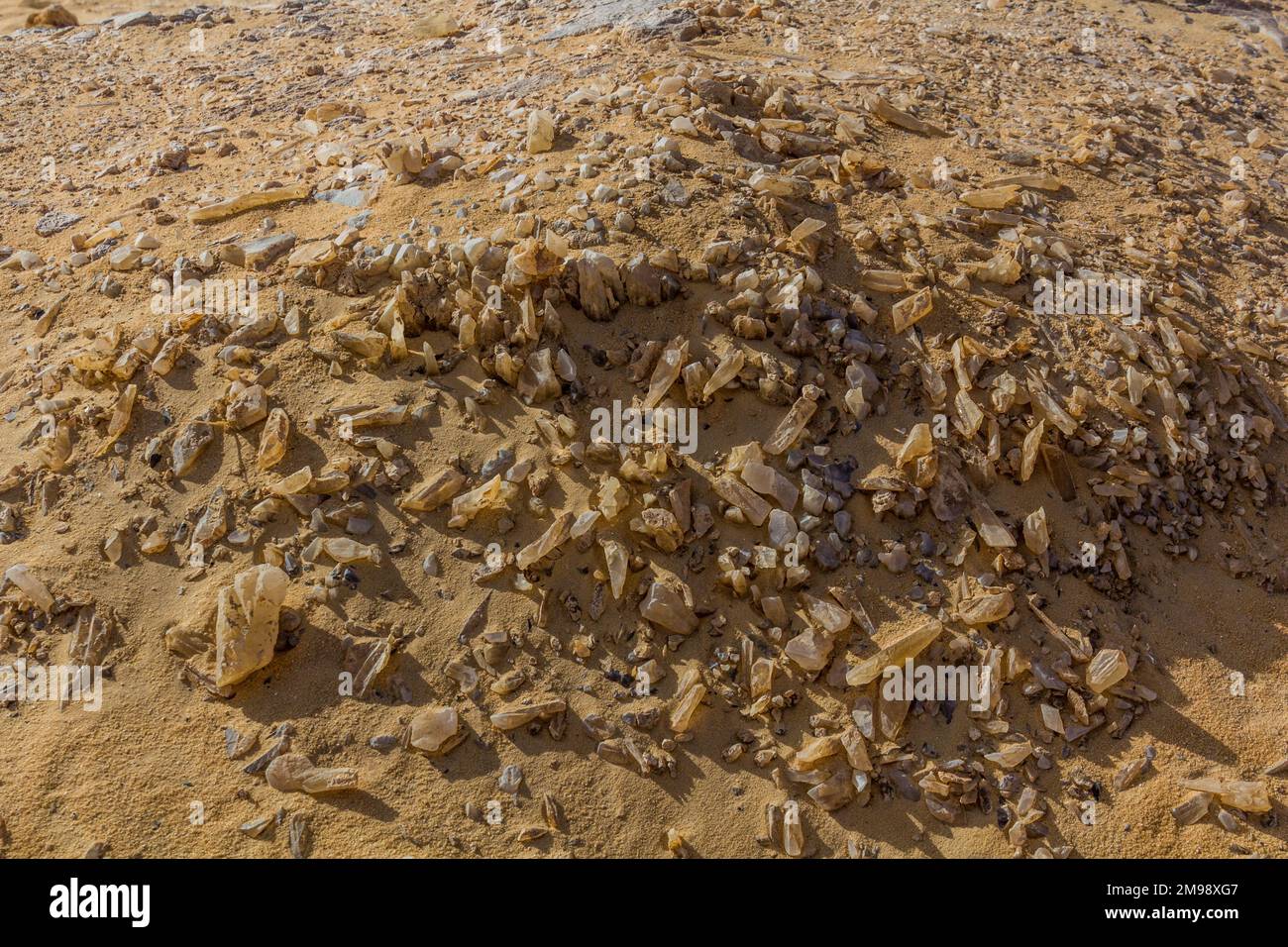 Quartz at the Crystal Mountain in the Western Desert, Egypt Stock Photo ...