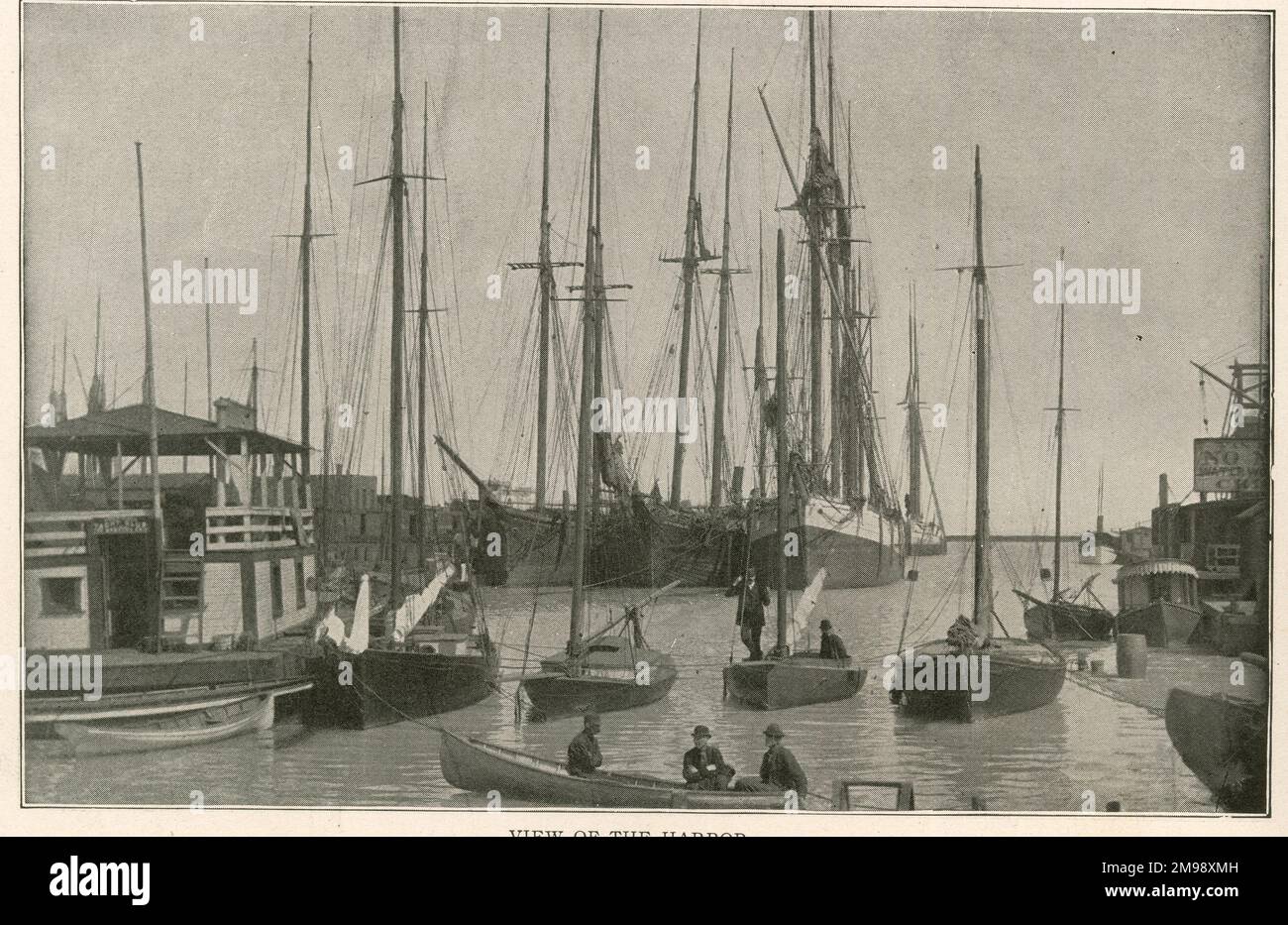 The harbour, docks and landings, Calumet River, Chicago, Illinois, USA ...