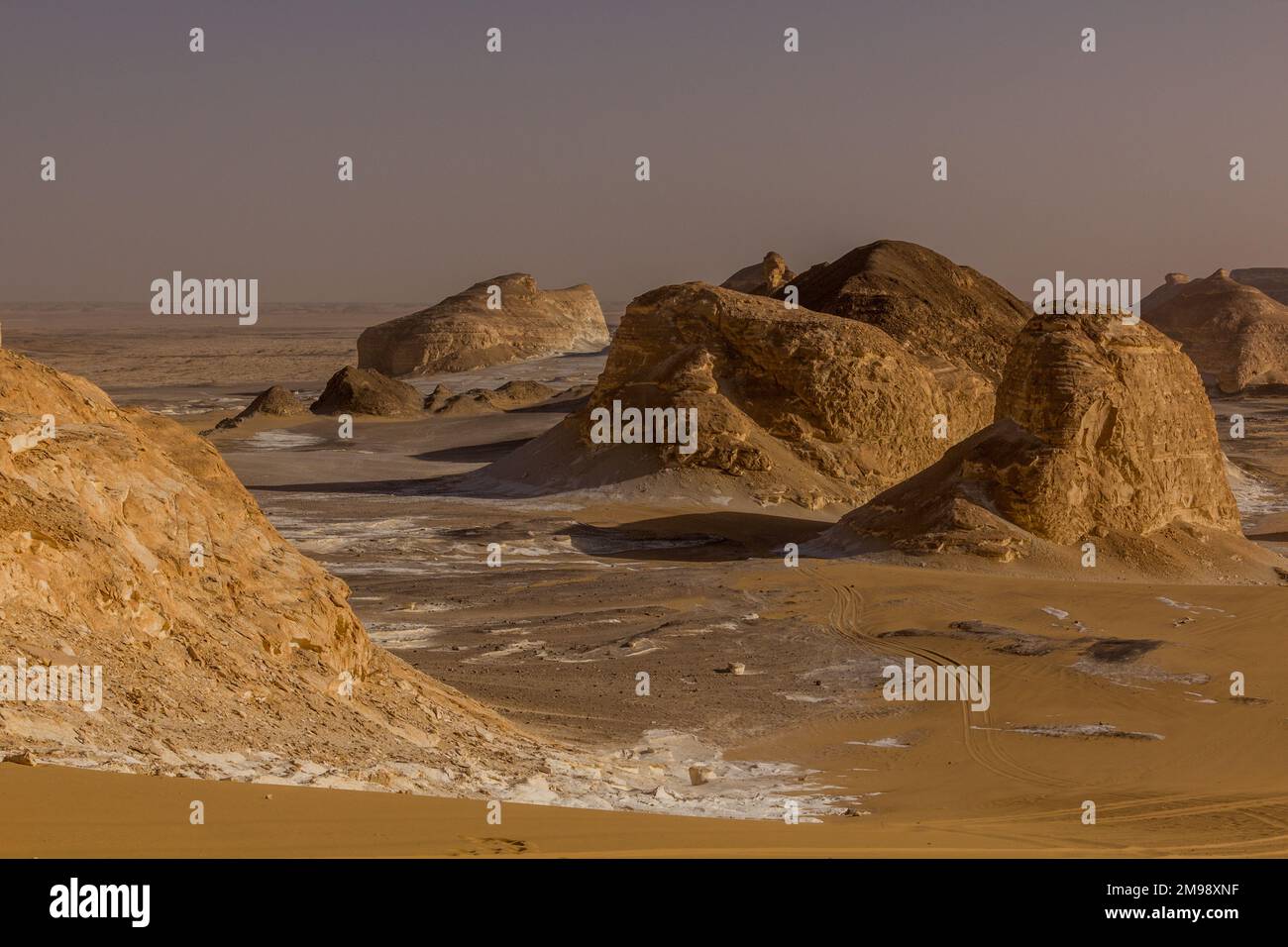 Rock formations of El Aqabat valley in the White Desert, Egypt Stock ...