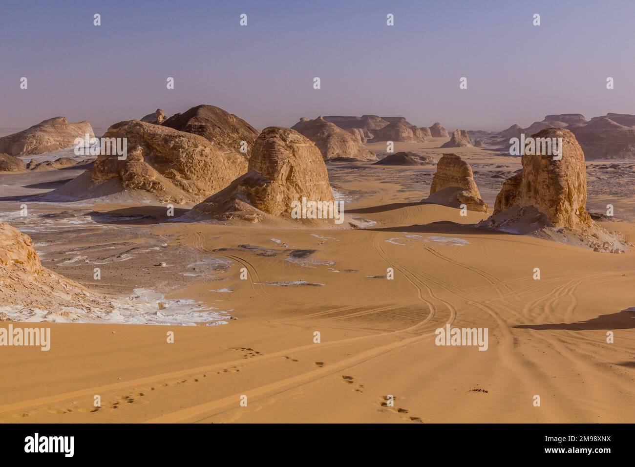 Rock formations of El Aqabat (Agabat) valley in the White Desert, Egypt ...