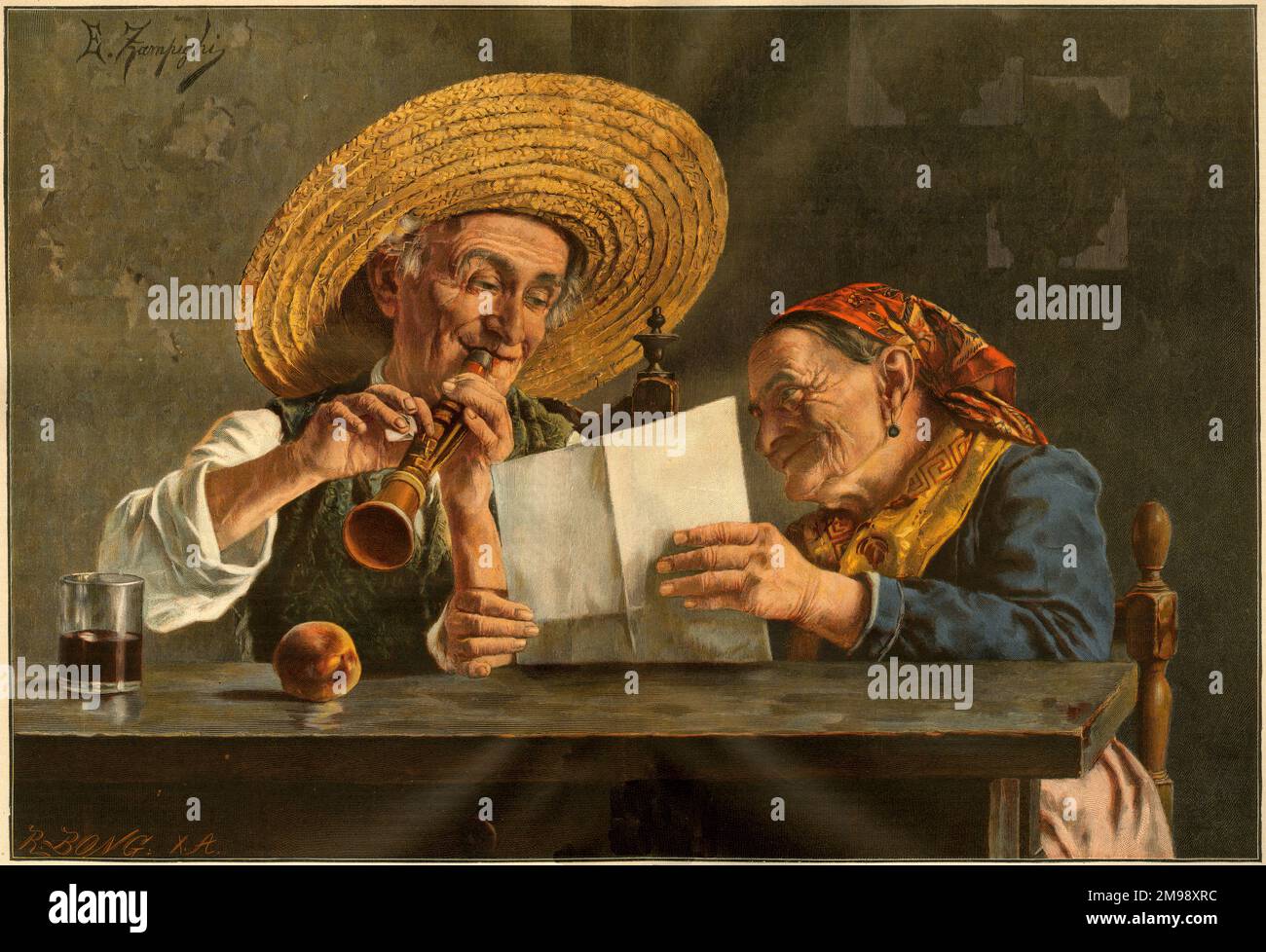 Peasant man and woman, Italy - Your Favourite Song - she holds up the ...