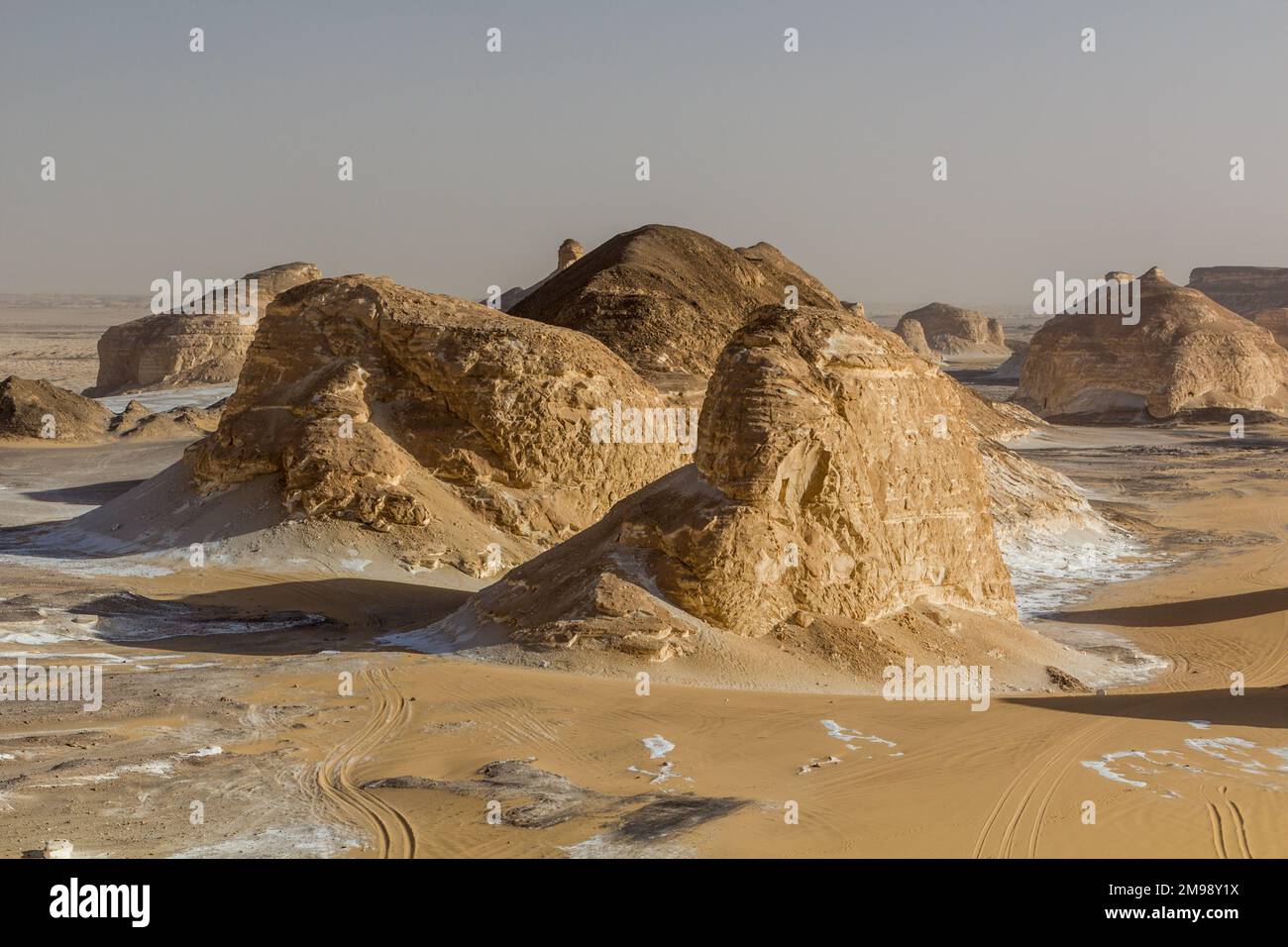 Rock formations of El Aqabat (Agabat) valley in the White Desert, Egypt ...