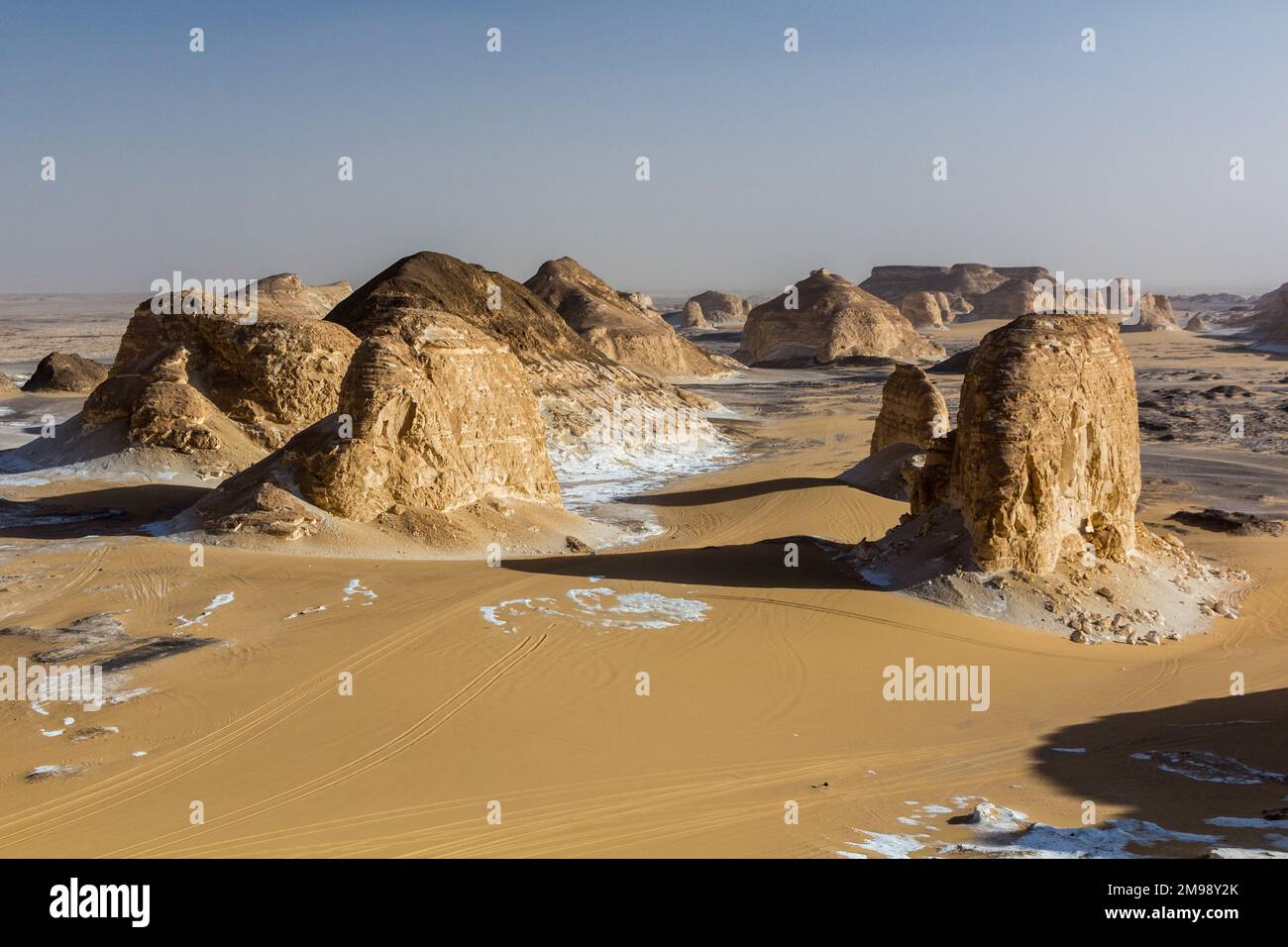 Rock formations of El Aqabat (Agabat) valley in the White Desert, Egypt ...