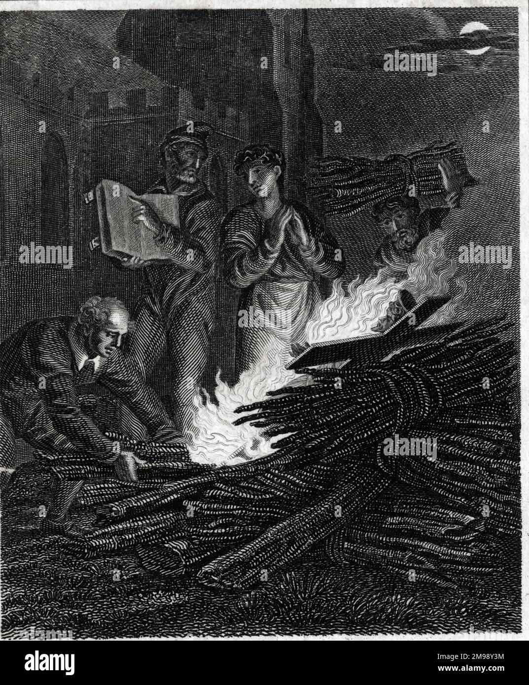 Four men burning the Holy Rood (from All Saints Church, Dovercourt ...