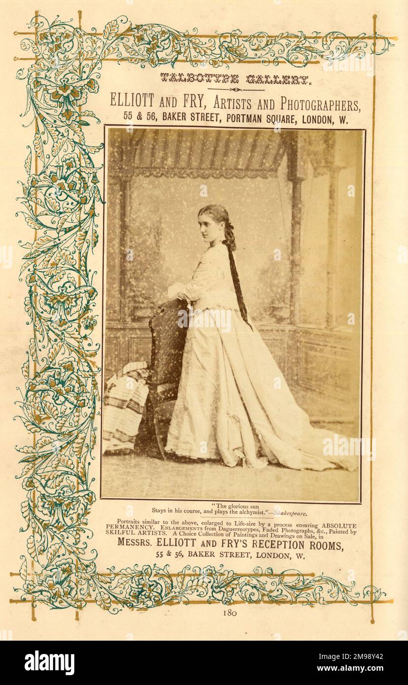 Advert, Elliott and Fry, artists and photographers, Baker Street ...